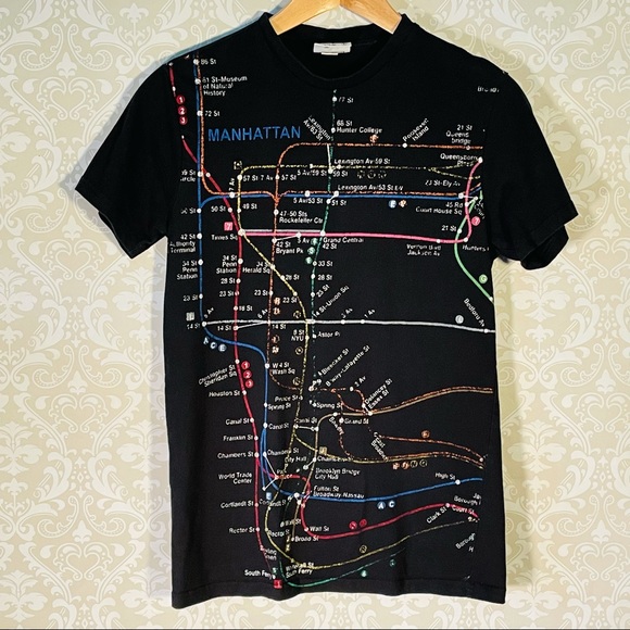Tops | Nyc Subway Lines Tshirt Small Black | Poshmark